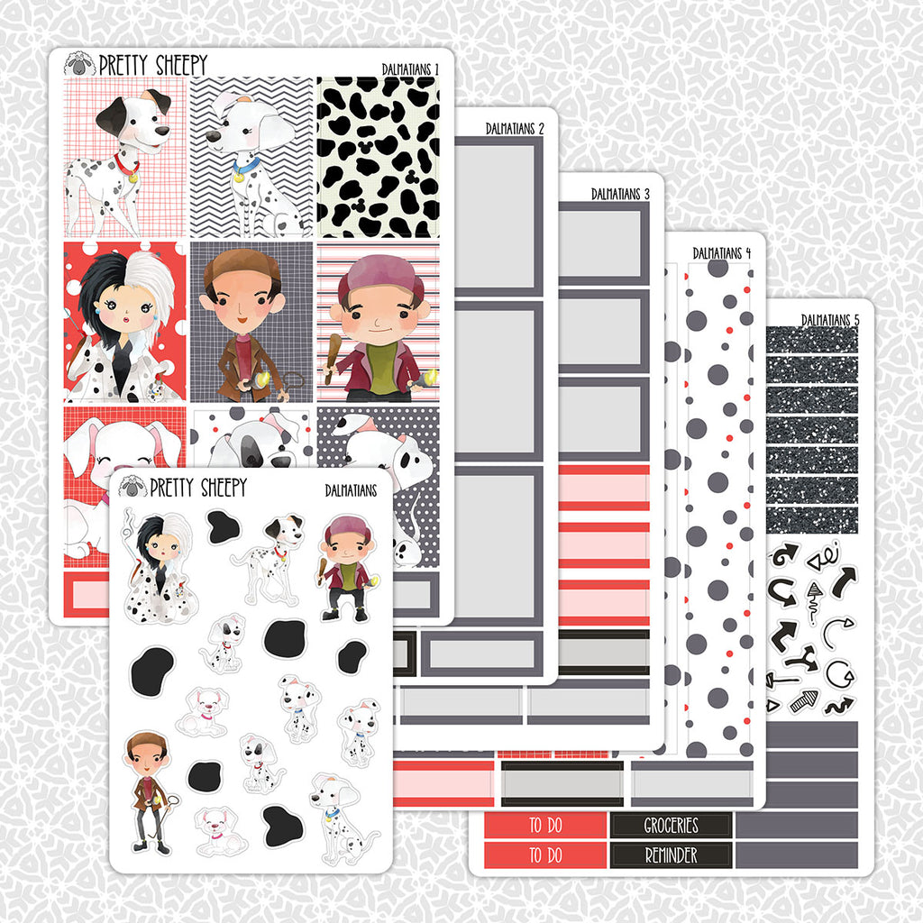 Dalmatians Weekly Planner Stickers Collection – Pretty Sheepy