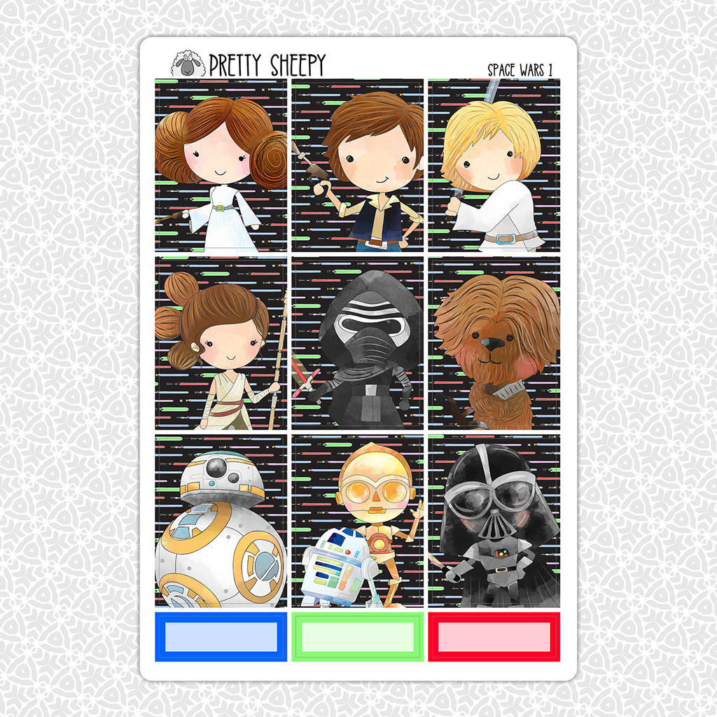 Space Wars Weekly Planner Stickers Collection – Pretty Sheepy
