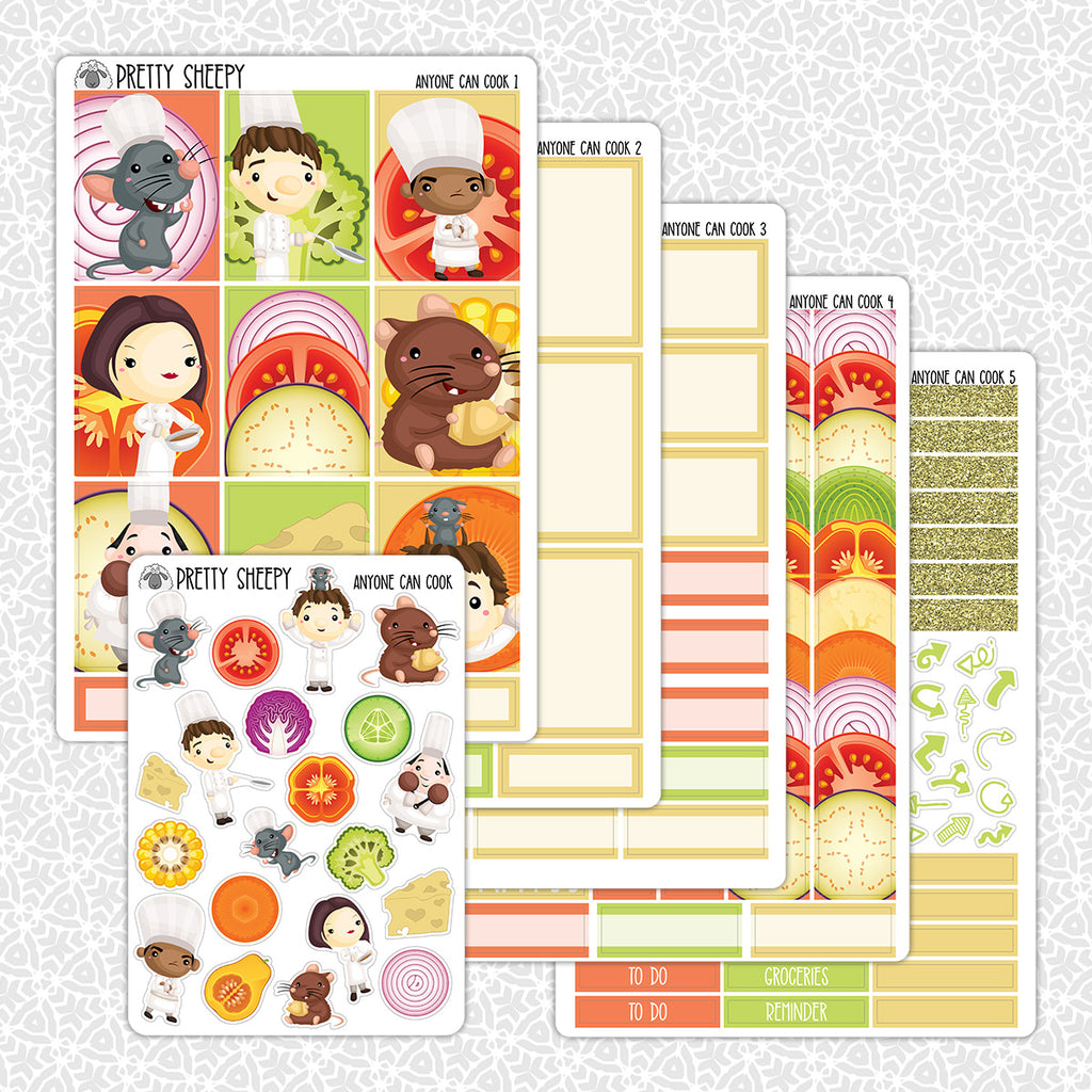 Anyone Can Cook Weekly Planner Stickers Collection – Pretty Sheepy