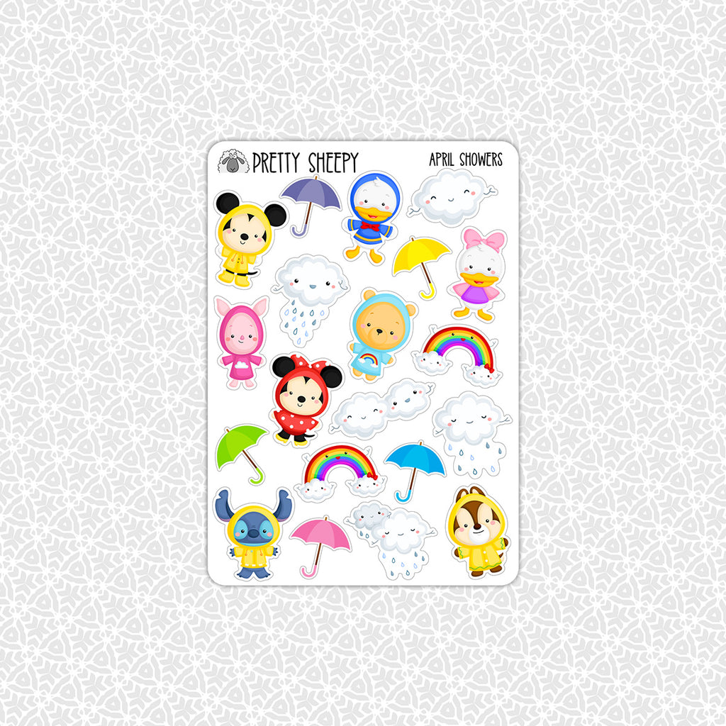 April Showers Weekly Planner Stickers Collection – Pretty Sheepy