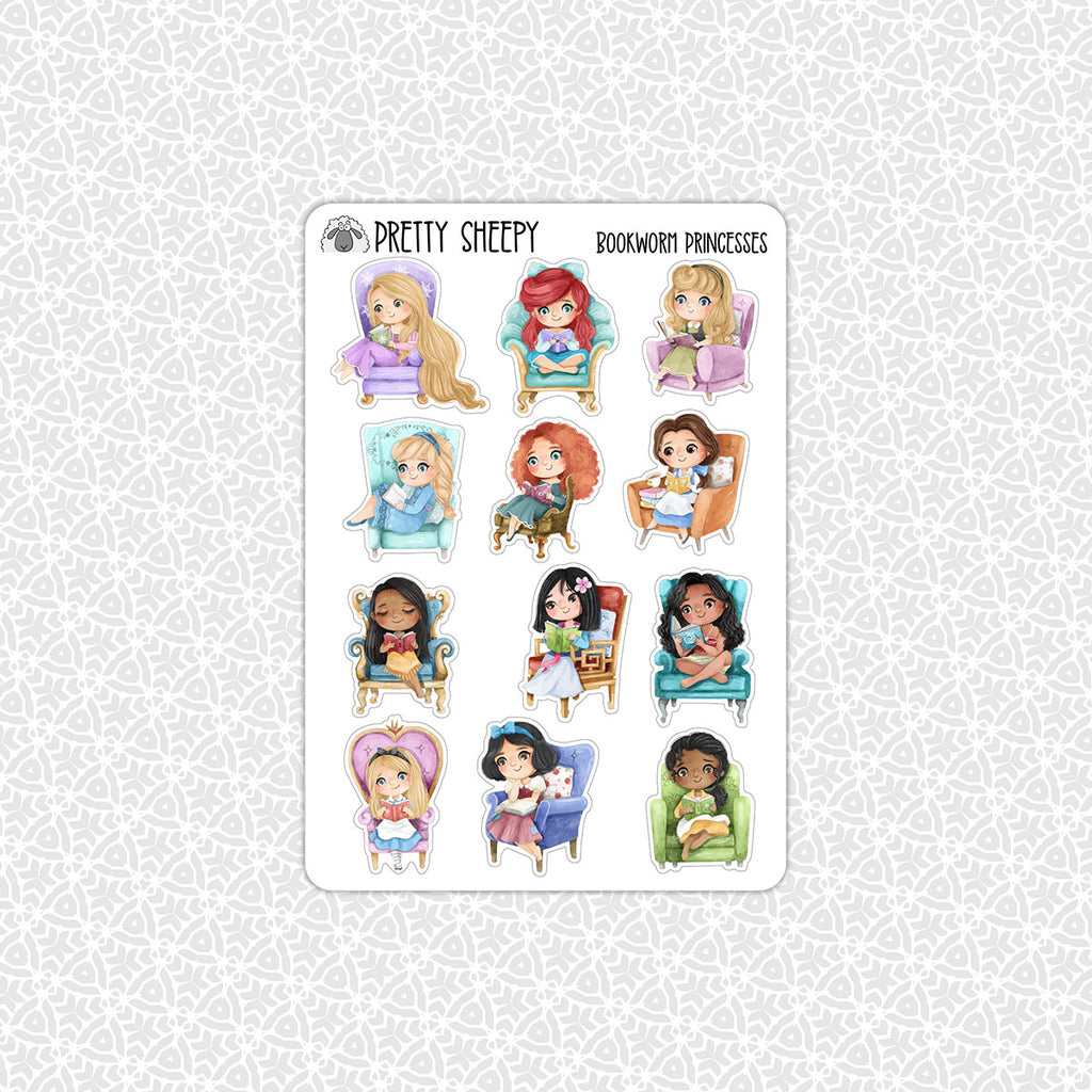 Bookworm Princesses Weekly Planner Stickers Collection – Pretty Sheepy