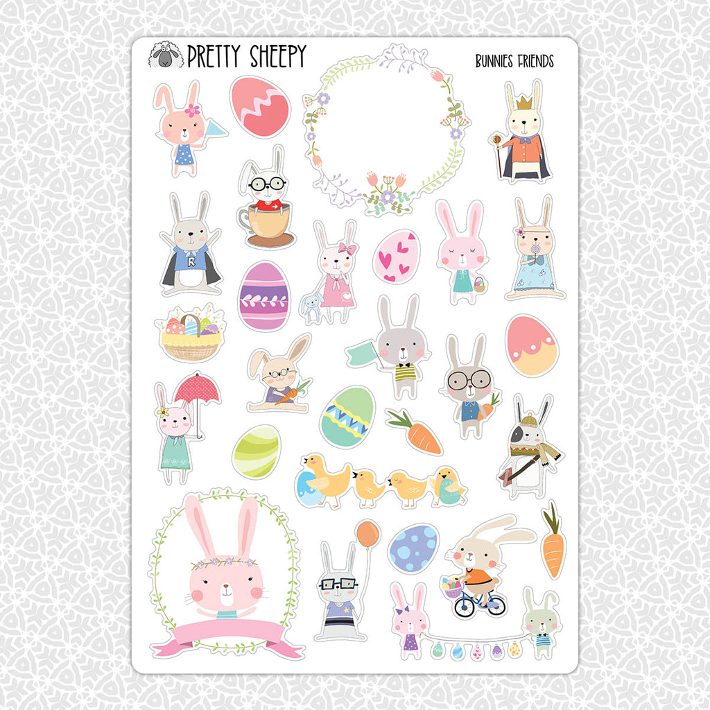 Bunny Friends Easter Stickers – Pretty Sheepy