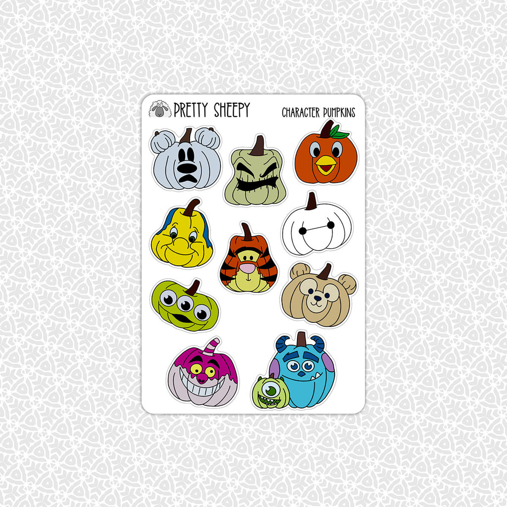 Character Pumpkins Stickers – Pretty Sheepy