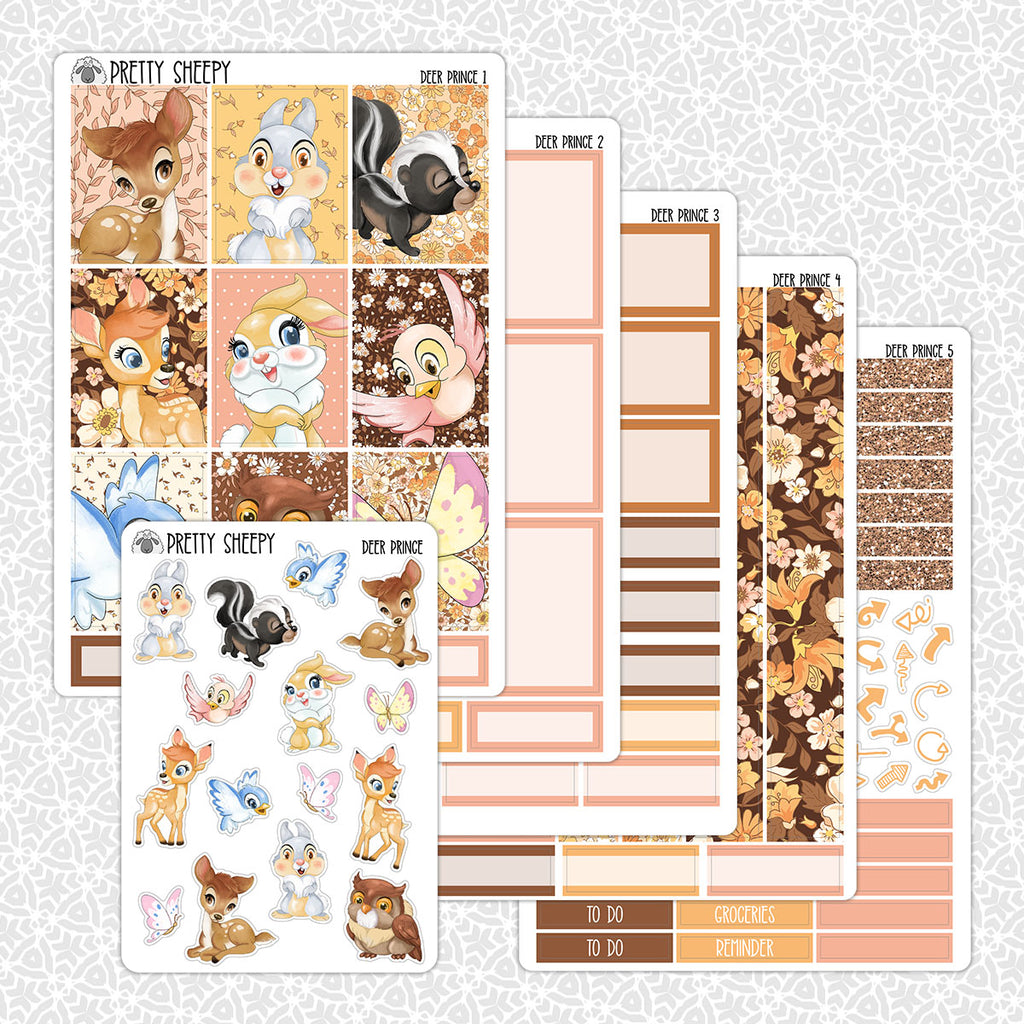Deer Prince Printable Planner Stickers PNG Digital Download Weekly Ver ...