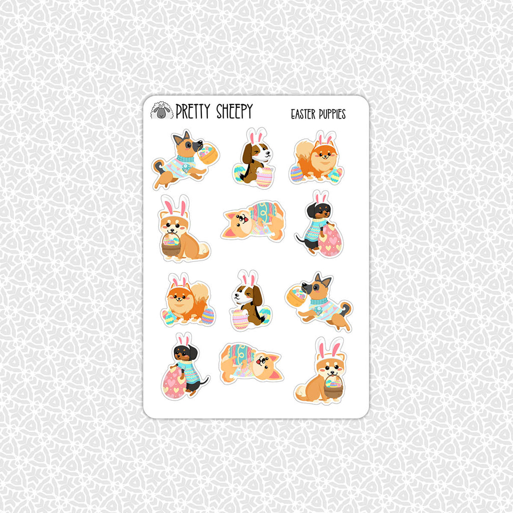 Easter Puppies Stickers – Pretty Sheepy