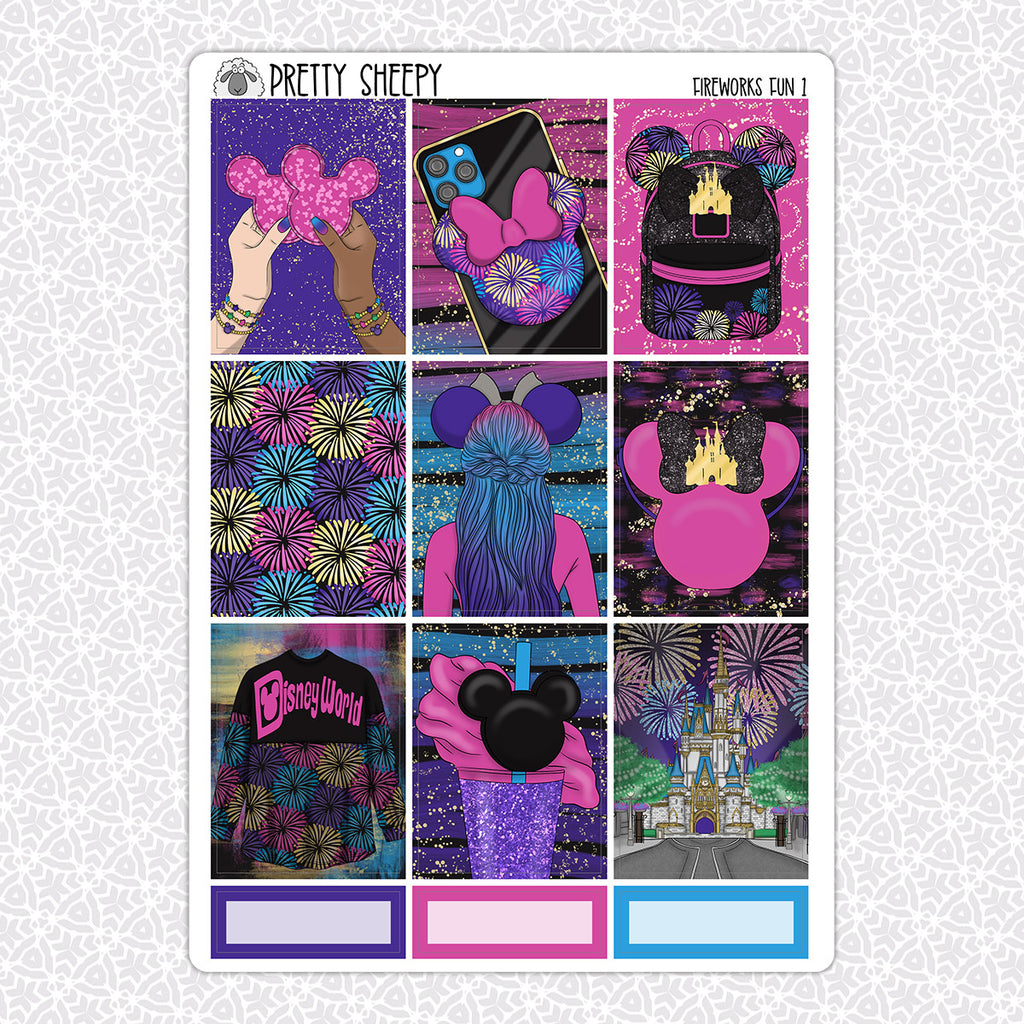 Fireworks Fun Weekly Planner Stickers Collection – Pretty Sheepy