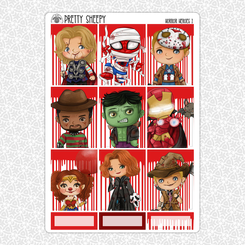 Horror Heroes Weekly Planner Stickers Collection – Pretty Sheepy
