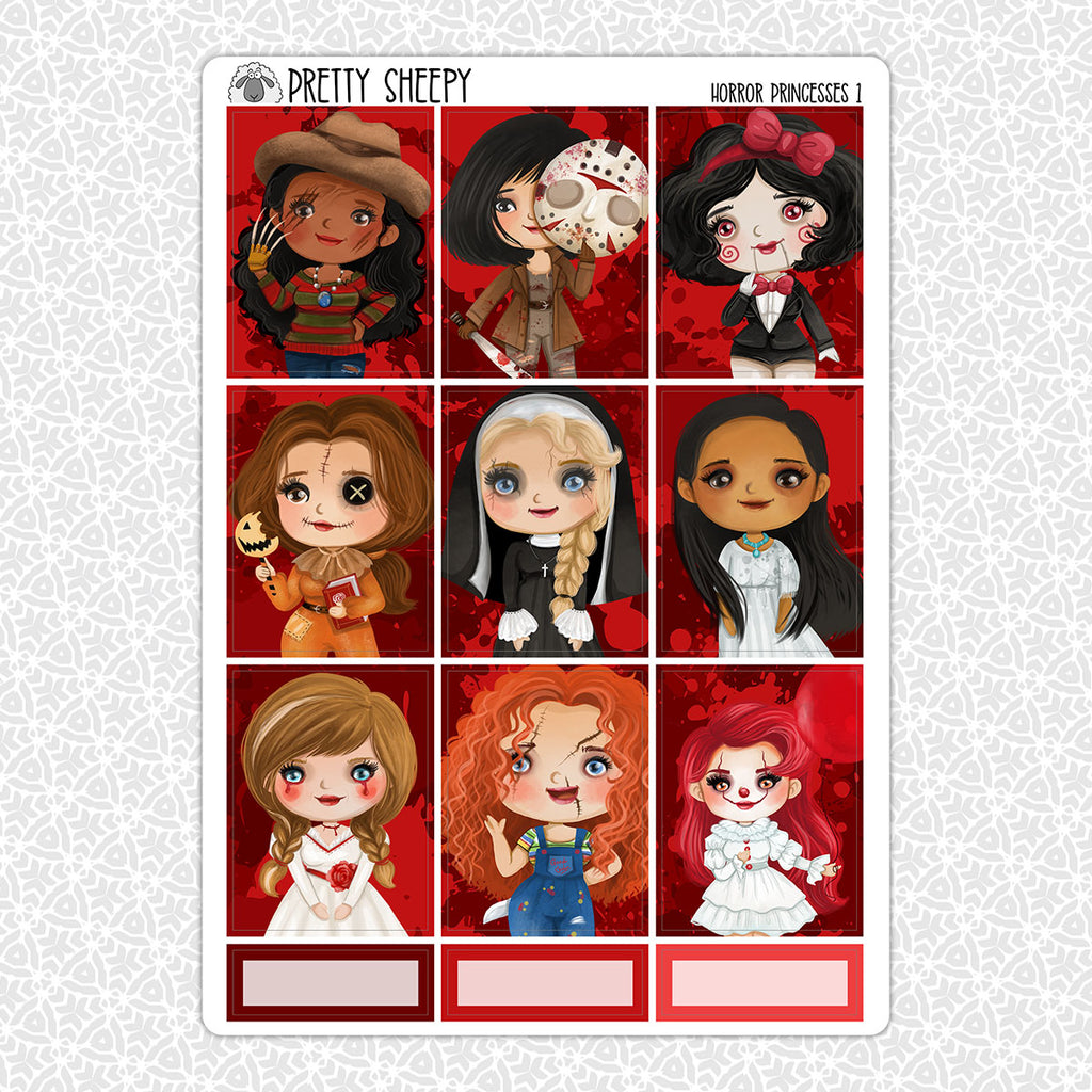 Horror Princesses Weekly Planner Stickers Collection – Pretty Sheepy