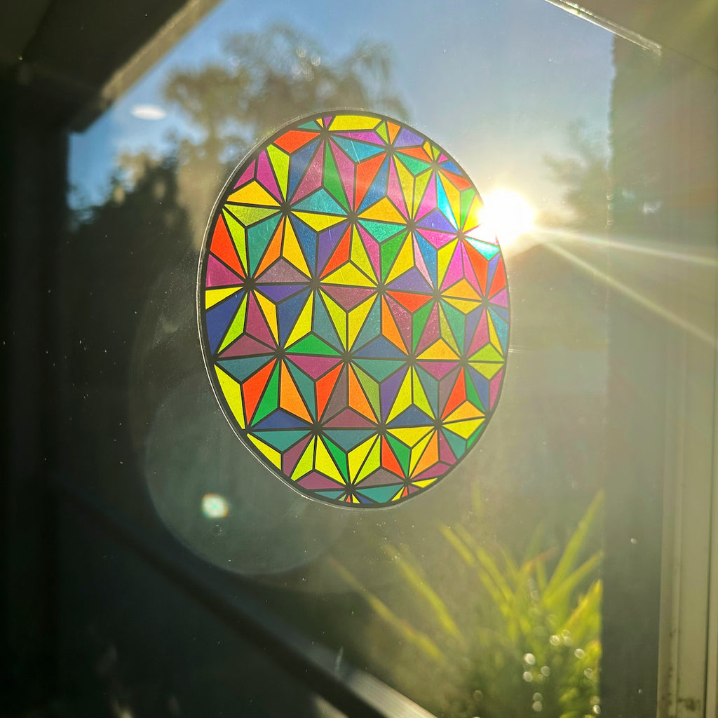 Stained Glass Spaceship Earth Static Cling – Pretty Sheepy