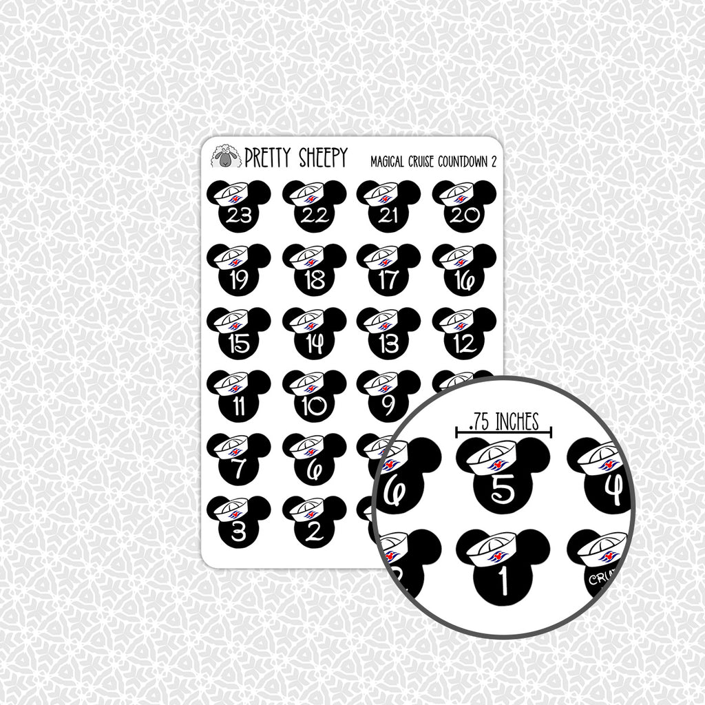 Magical Cruise Countdown Stickers – Pretty Sheepy
