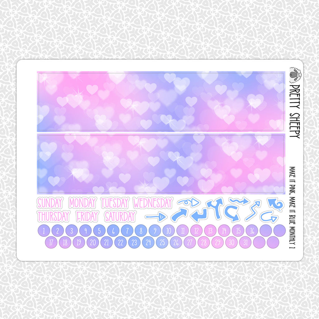 Make it Pink, Make it Blue Monthly Kit for EC Planner | Monthly Planne ...