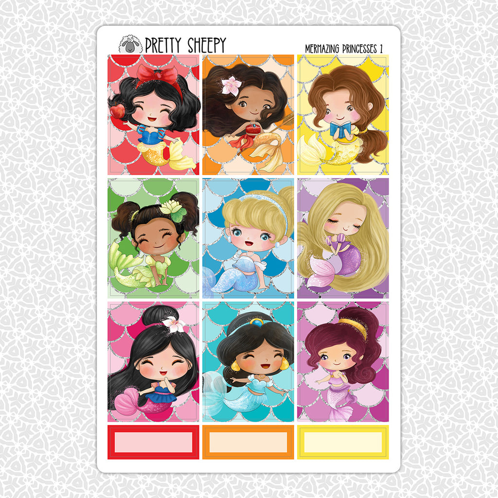 Mermazing Princesses Weekly Planner Stickers Collection – Pretty Sheepy