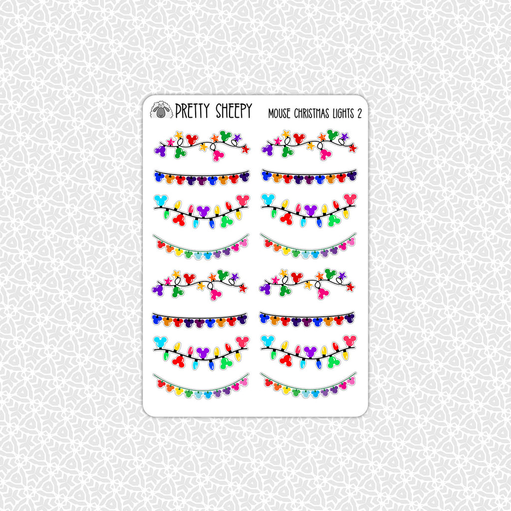 Mouse Christmas Lights Stickers – Pretty Sheepy