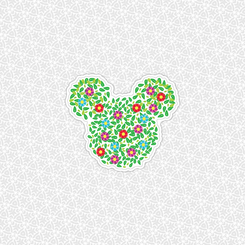 Flower & Garden Mouse Topiary Easy Peel Premium Vinyl Die Cut Sticker ...