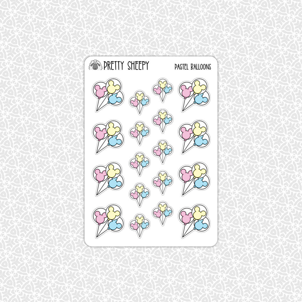 Pastel Balloons Stickers – Pretty Sheepy