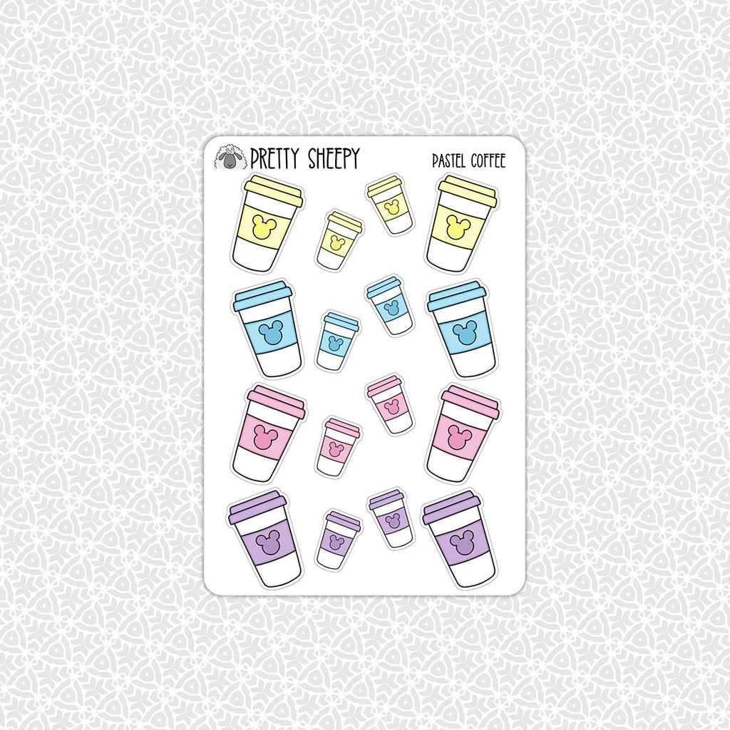 Pastel Coffee Stickers – Pretty Sheepy