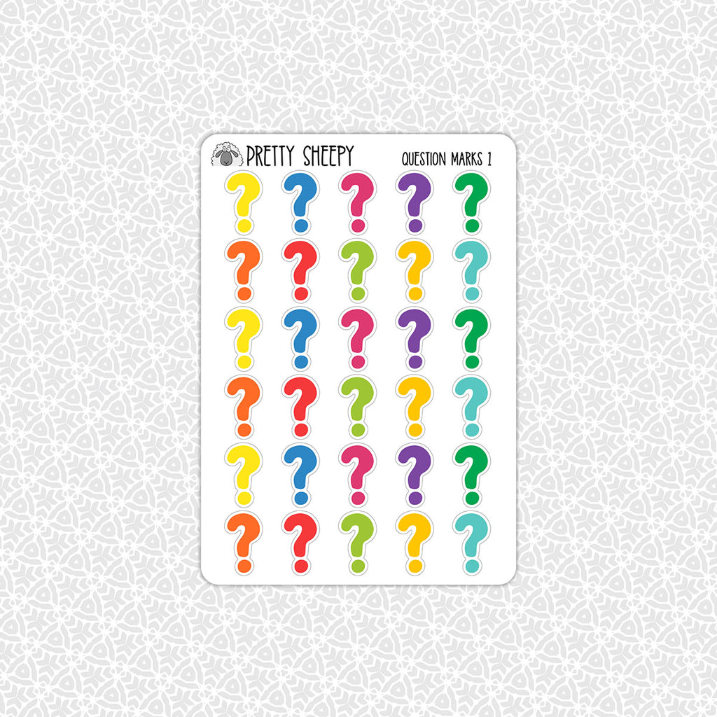 Question Mark Stickers – Pretty Sheepy