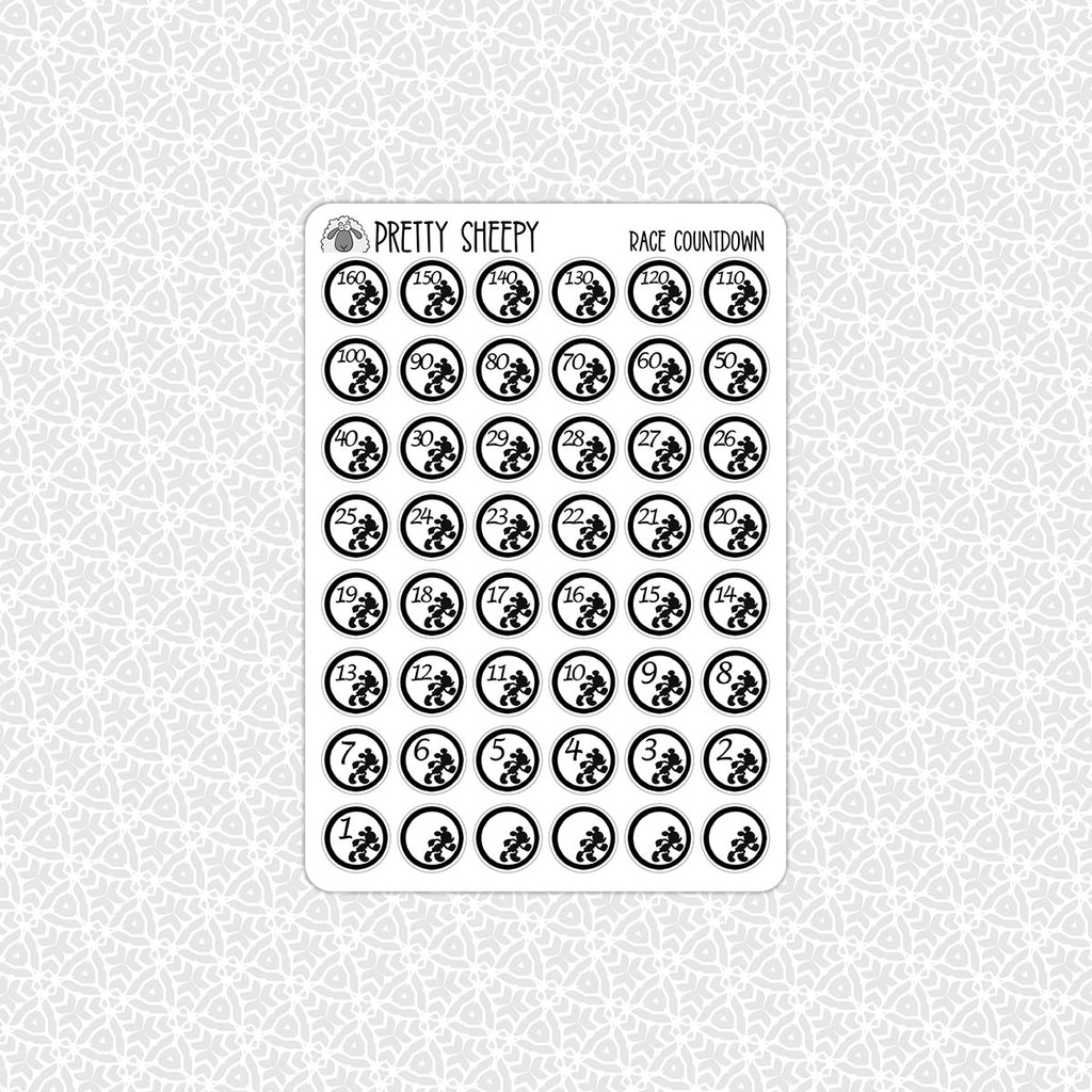 Race Countdown Stickers – Pretty Sheepy