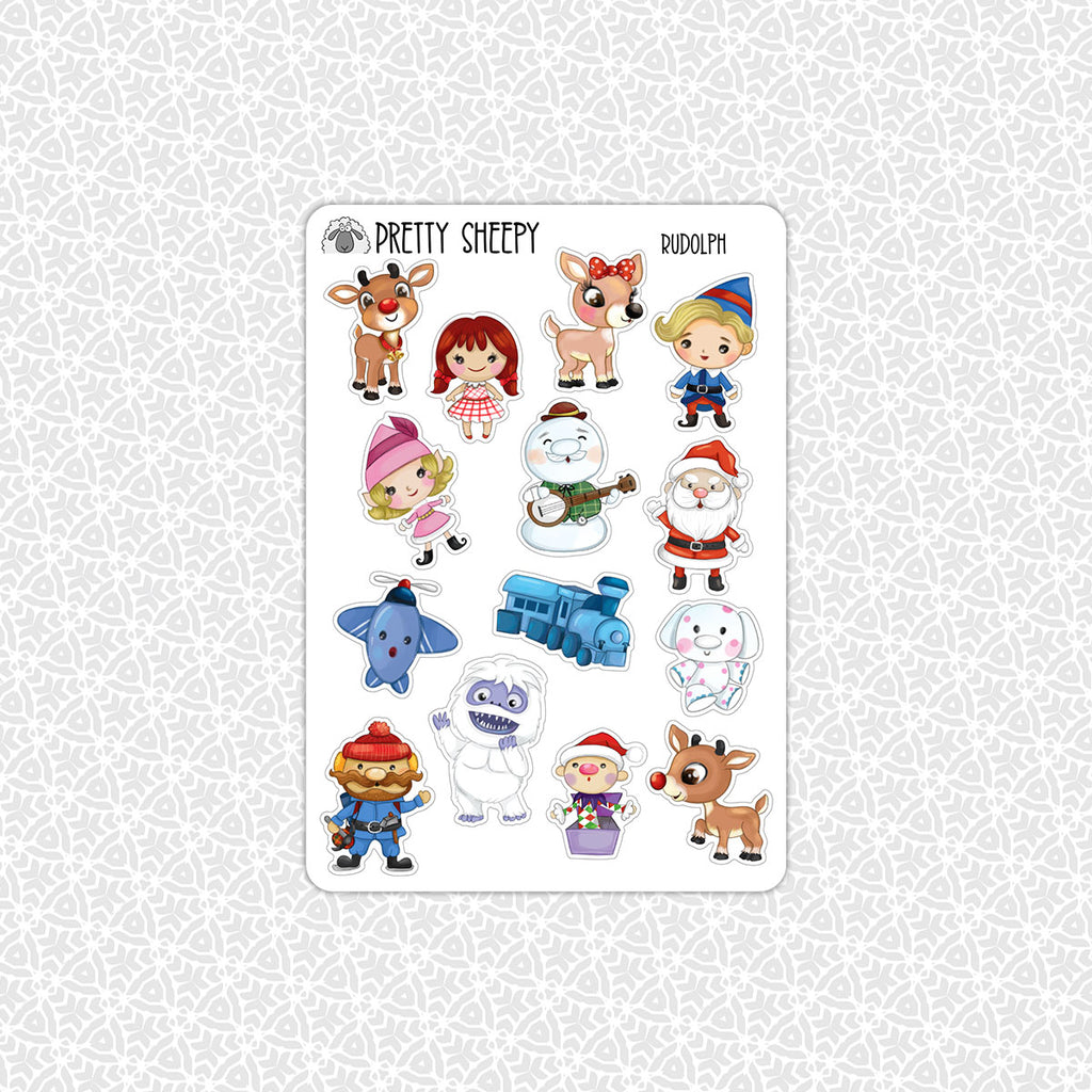 Rudolph Christmas Stickers – Pretty Sheepy