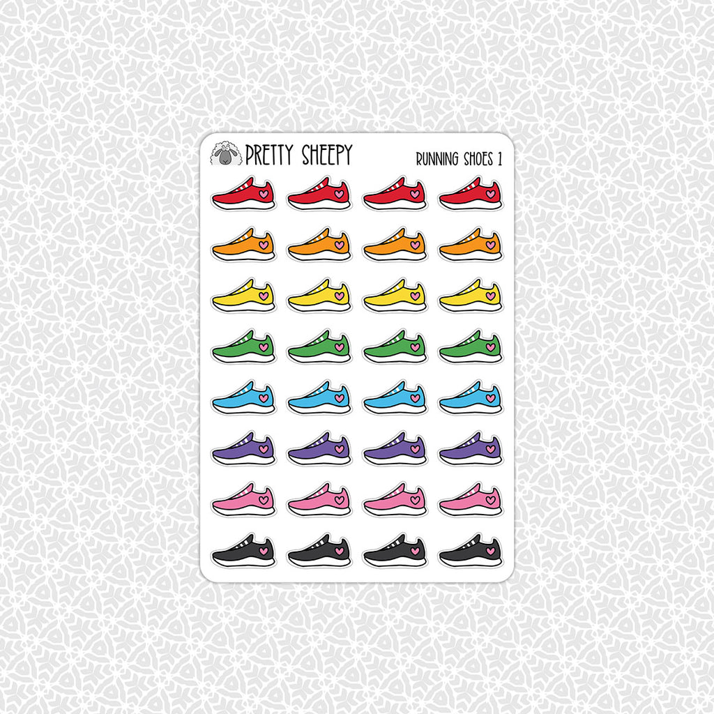 Running Shoes Rainbow Doodles Stickers – Pretty Sheepy