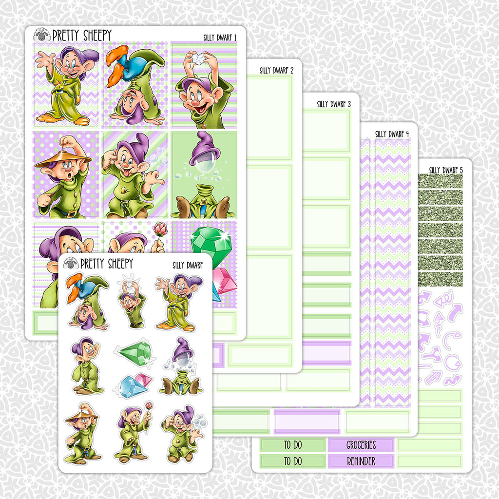Silly Dwarf Weekly Planner Stickers Collection – Pretty Sheepy