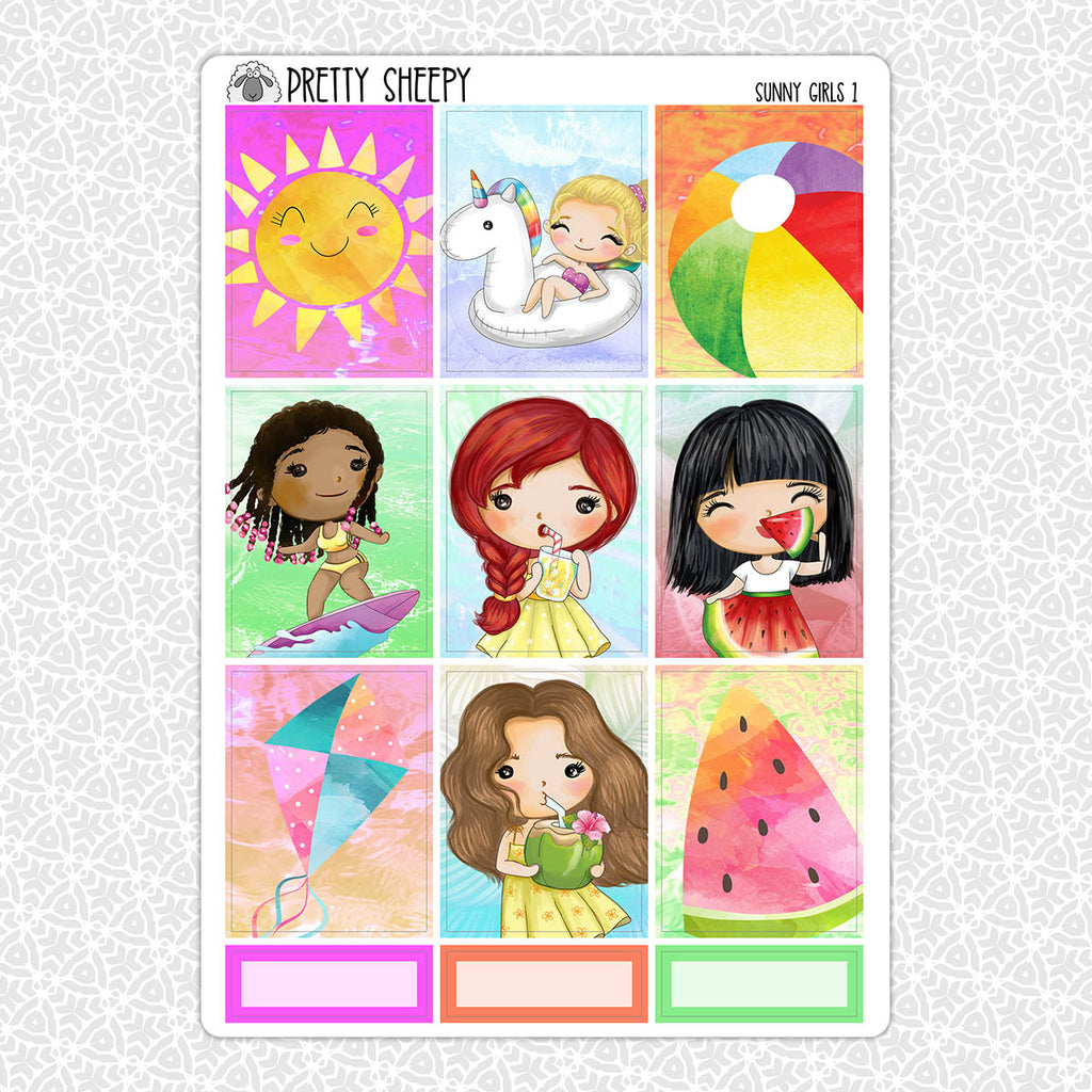 Sunny Girls Weekly Planner Stickers Collection – Pretty Sheepy
