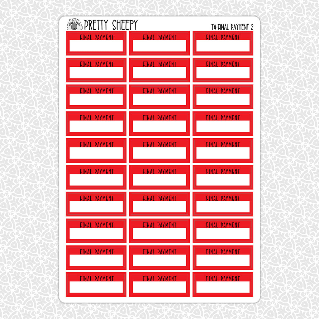 Travel Agent Stickers - Final Payment – Pretty Sheepy