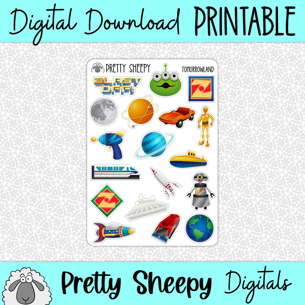 Tomorrowland Printable Stickers PNG Digital Download – Pretty Sheepy