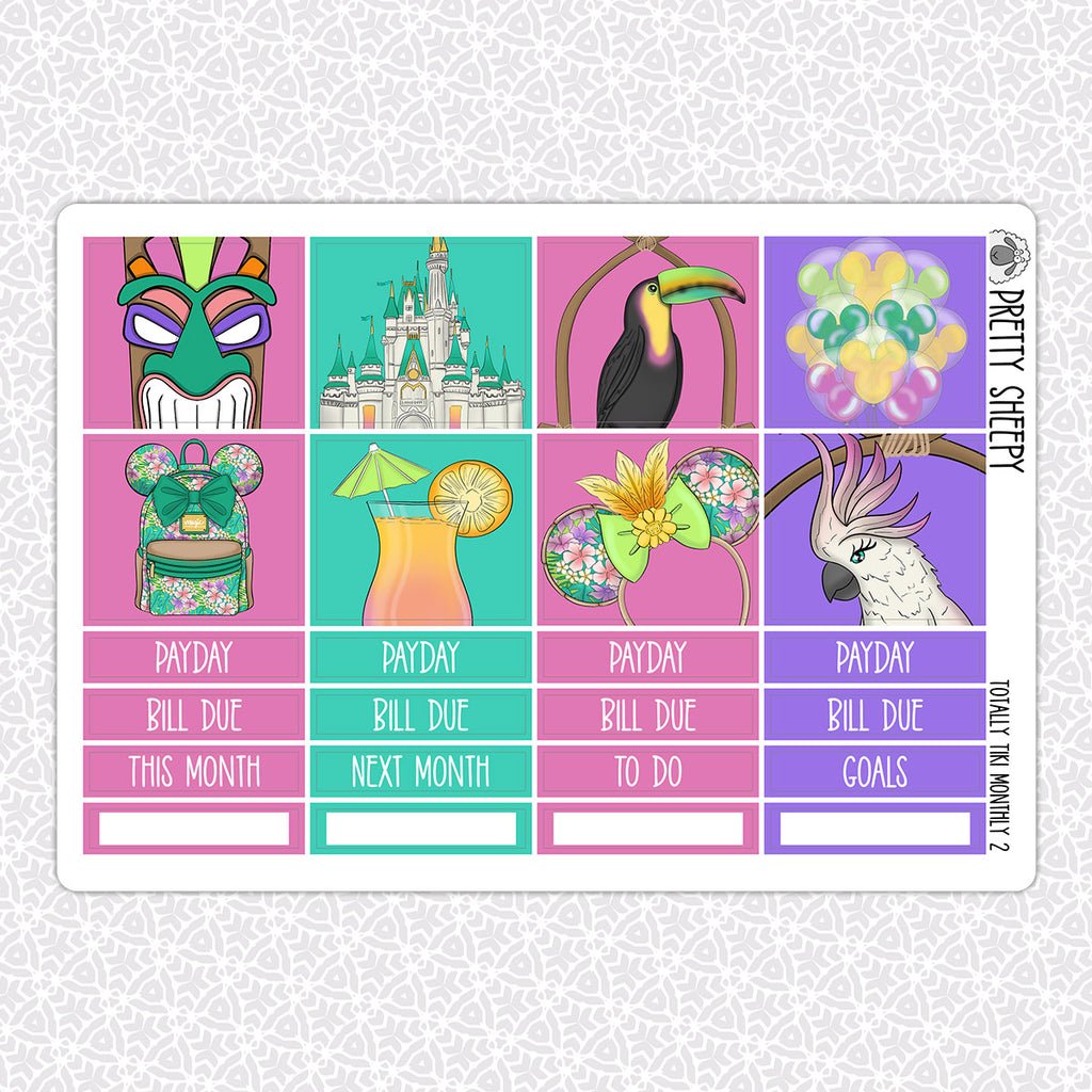 Totally Tiki Monthly Kit for EC Planner | Monthly Planner Stickers ...