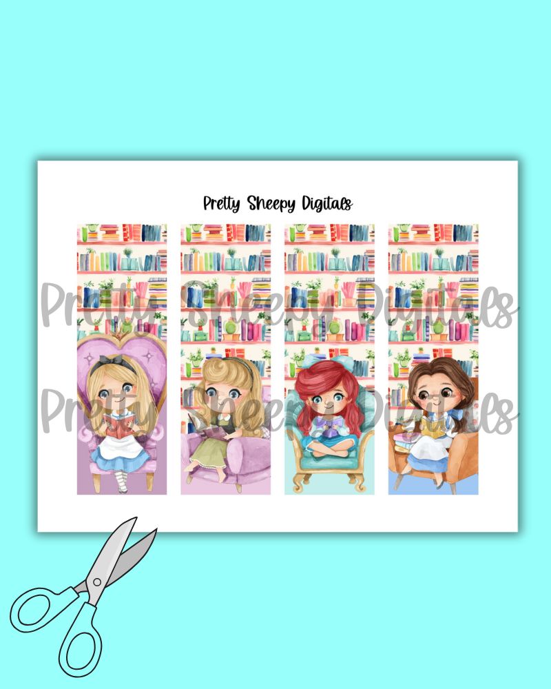 Bookworm Princesses Printable Bookmarks – Pretty Sheepy