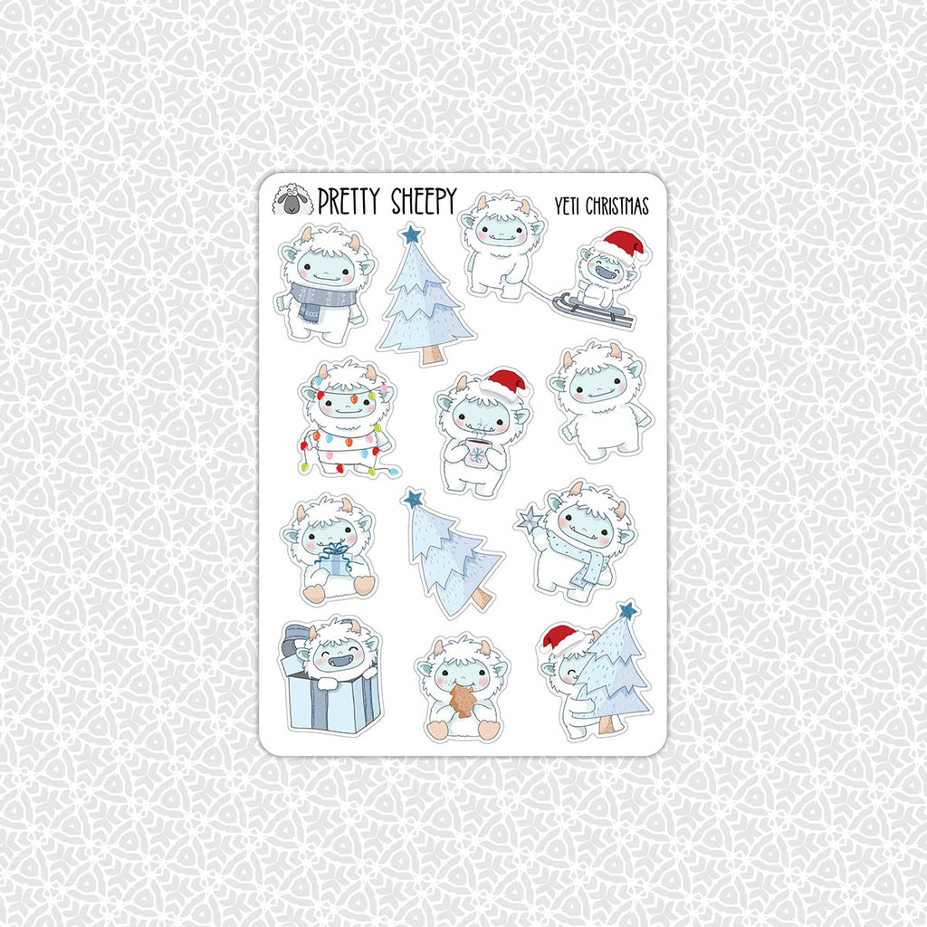 Yeti Christmas Stickers – Pretty Sheepy